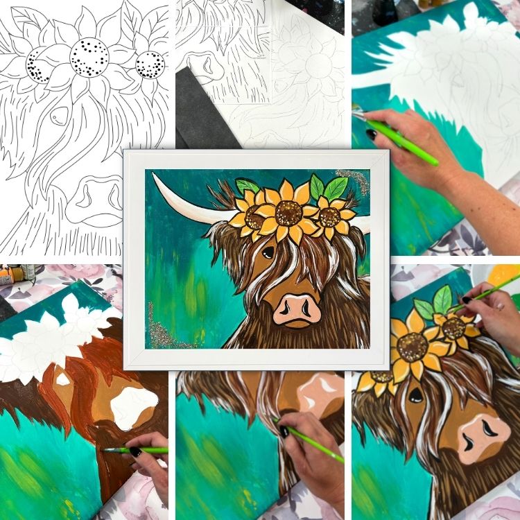 Paint Party Cow Thank You - Texas Art and Soul